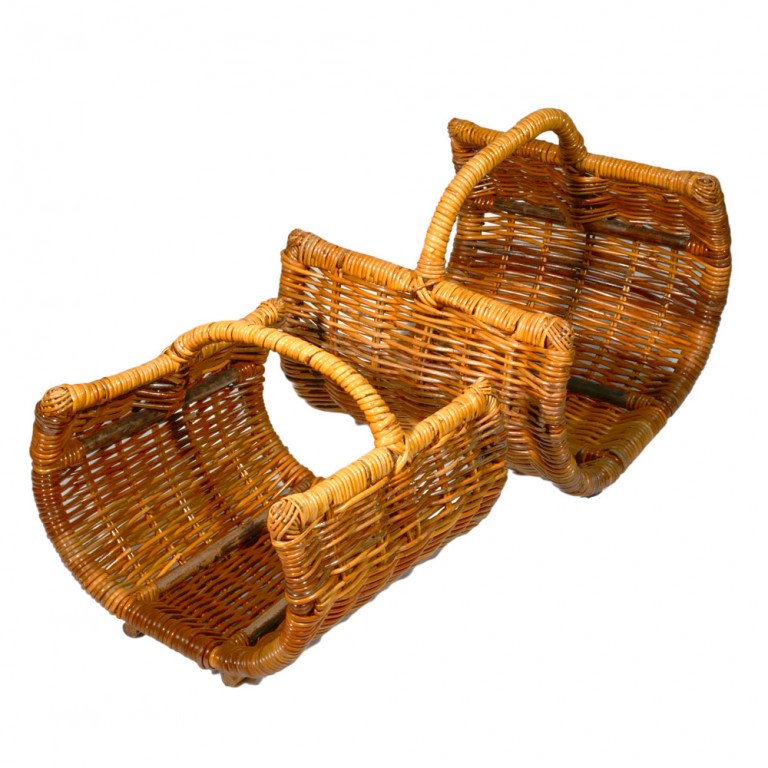Set of 2 Open Ended Barrel Log Baskets - Roudham Trading